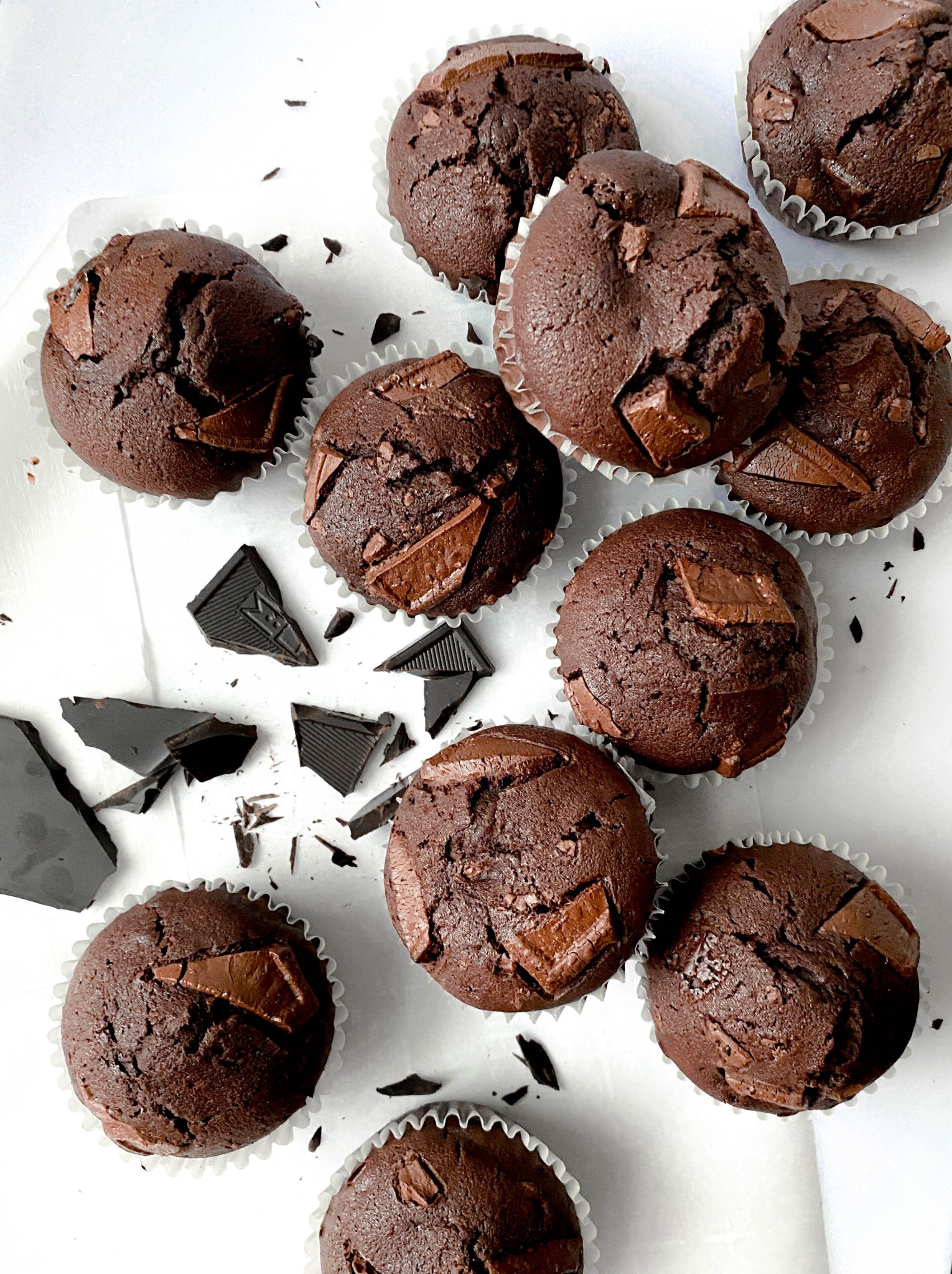 Double Dark Chocolate Chunk Muffins – Stirring Up Happiness
